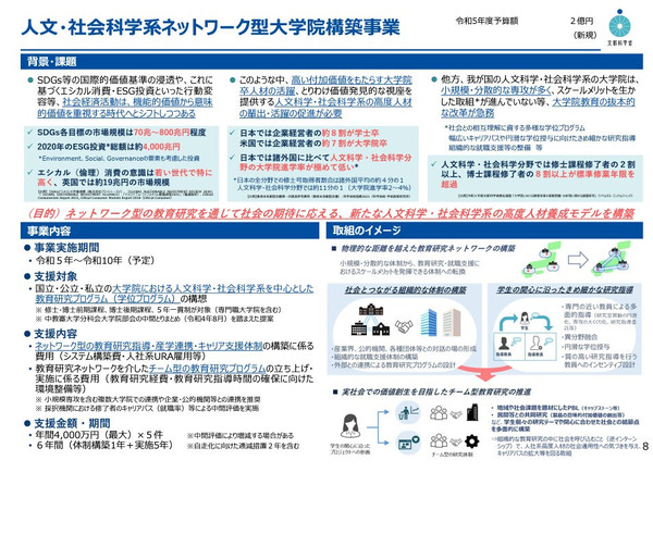 人文・社会科学系ネットワーク型大学院構築事業…申請6/12-20 2枚目の写真・画像 | 教育業界ニュース「ReseEd（リシード）」